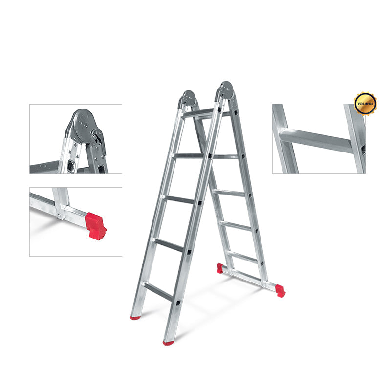 Aluminium Double Side Ladder With Hinge 10+10 - Standard by The Baity ...